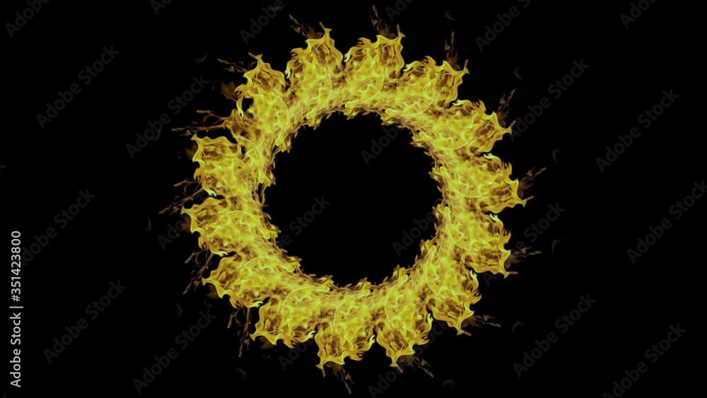 Shockwave fire. Bright glowing multiple fire explosions. Abstract ...