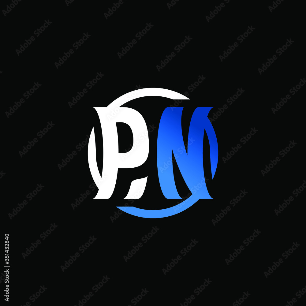 Initial Letter PN Circle Logo Design Stock Vector | Adobe Stock