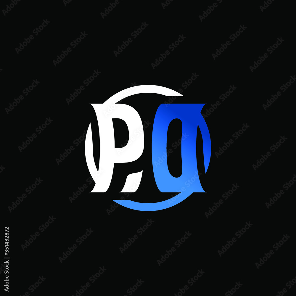 Initial Letter PO Circle Logo Design Stock Vector | Adobe Stock