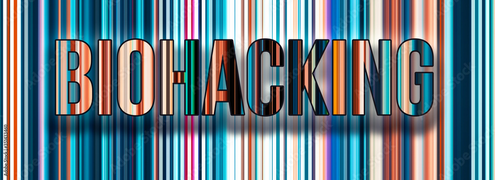 Biohacking theme with abstract network lines and patterns Stock Photo ...