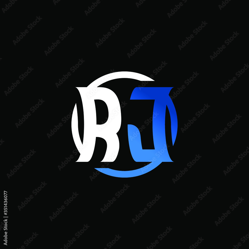 Initial Letter RJ Circle Logo Design Stock Vector | Adobe Stock
