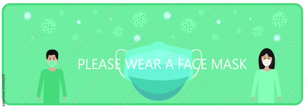Please wear a mask and social distancing.Illustration vector graphic of ...