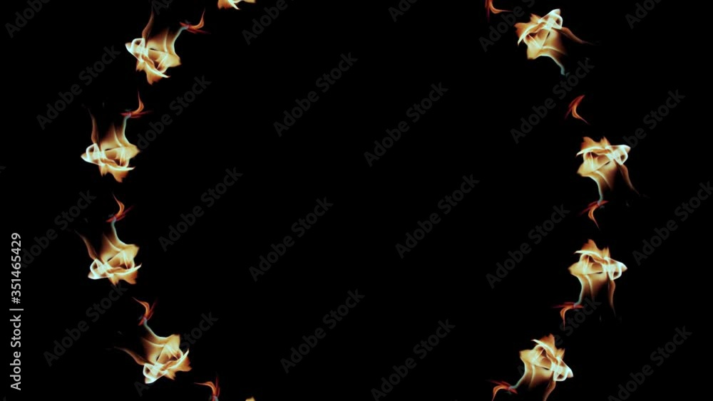Fire Flames Igniting And Burning - Slow Motion. A line of real flames ...
