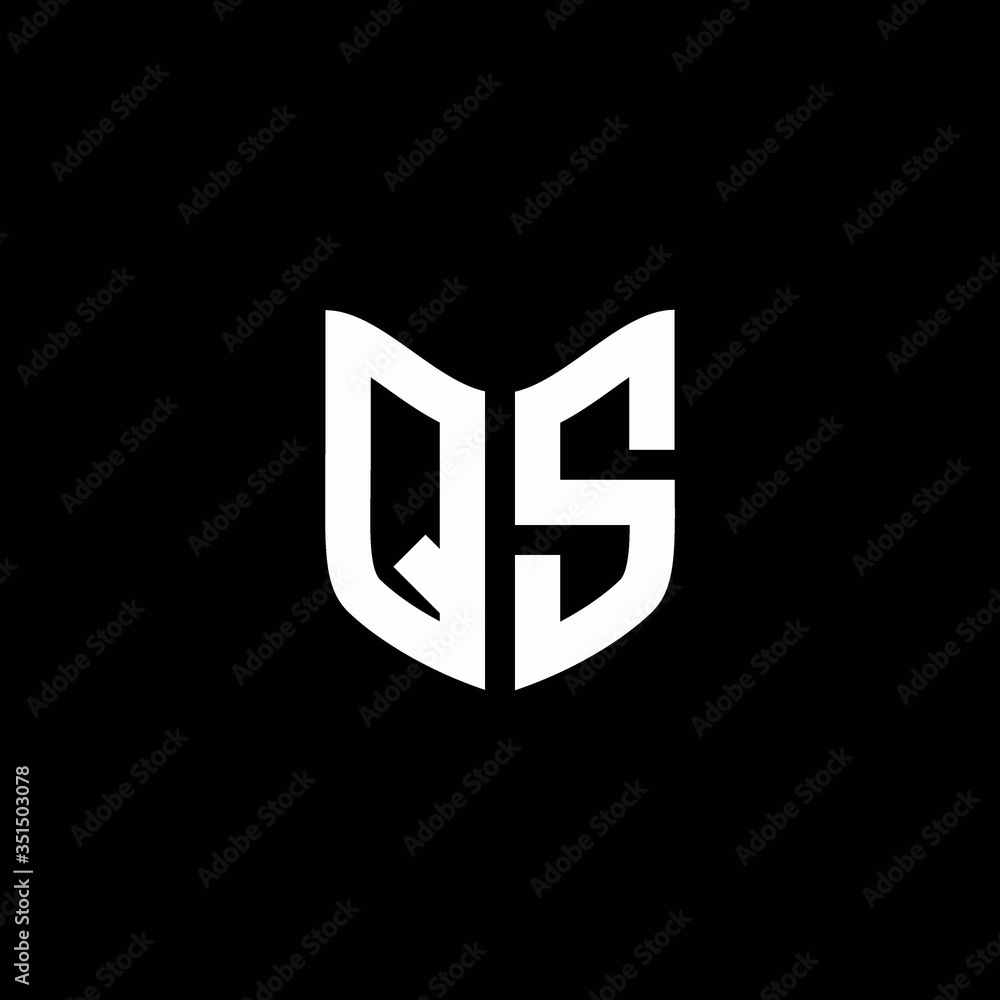 qs logo monogram with shield shape design template Stock Vector | Adobe ...