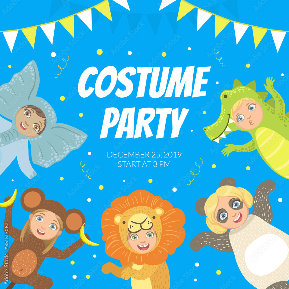 Costume Party Banner, Festive Invitation Card, Flyer, Poster ...