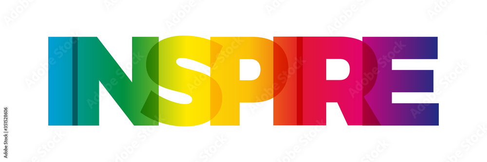The word Inspire. Vector banner with the text colored rainbow. Stock ...