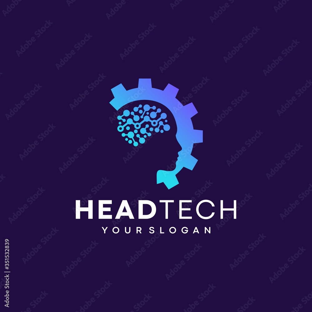 head human smart technology logo vector, Brain human Artificial logo ...