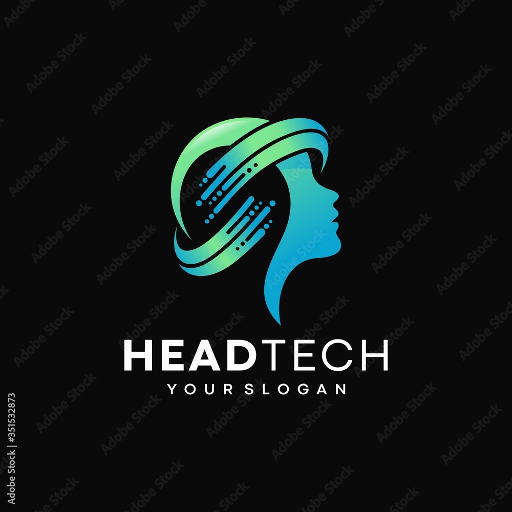 head human smart technology logo vector, Brain human Artificial logo ...