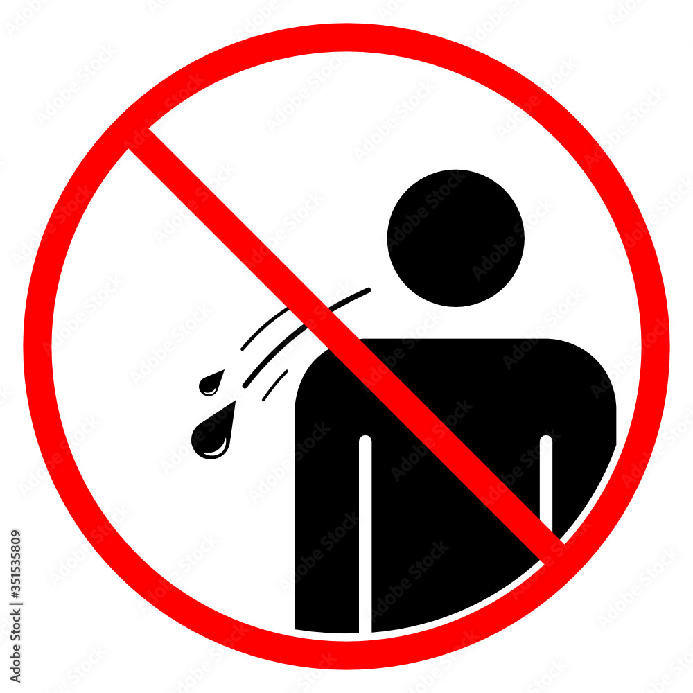 Warning avoid spitting in public vector sign isolated on white ...