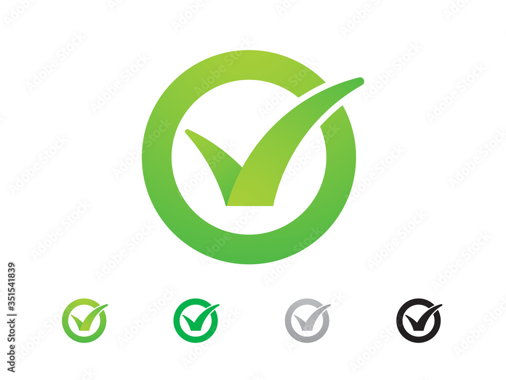 Check list button icon. Check mark in round sign Stock Vector | Adobe Stock