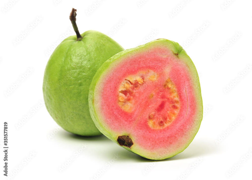 Pink guava isolated on white background Stock Photo | Adobe Stock