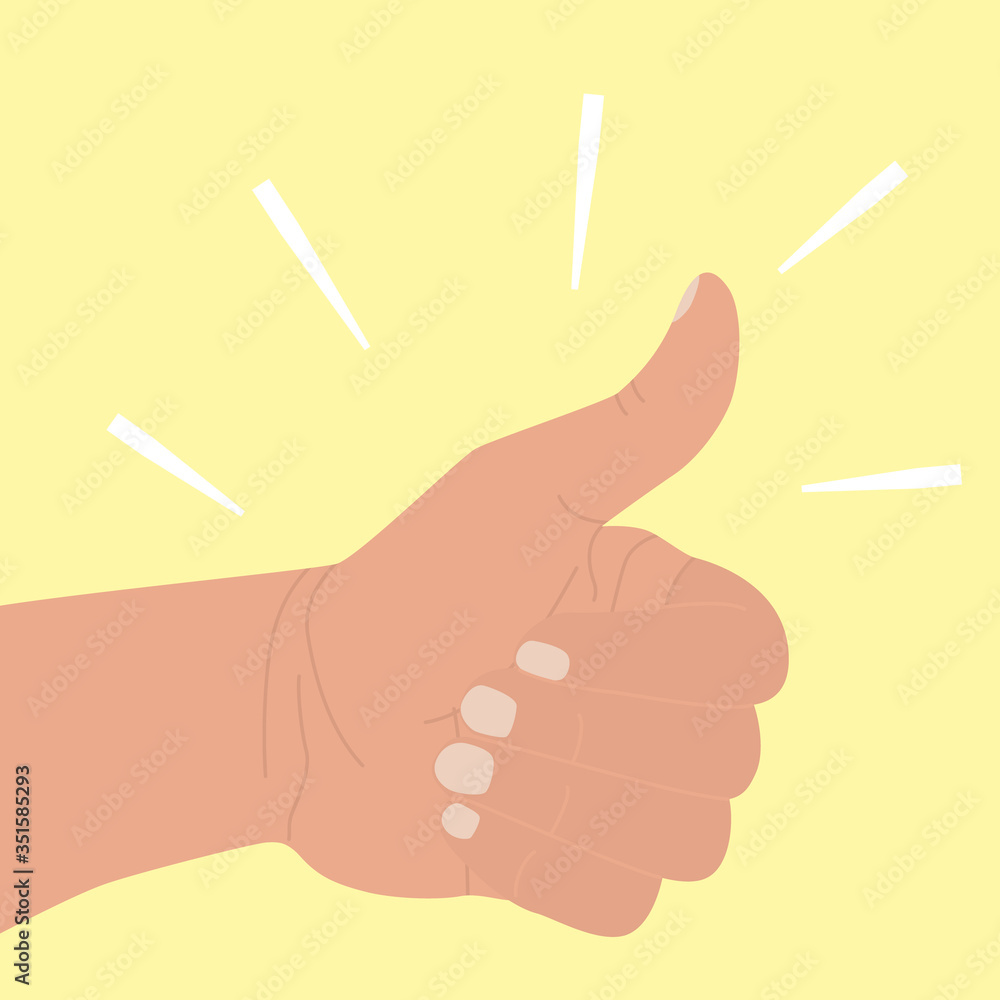Thumb up. Symbol of agreement, praise, confirmation. Positive icon okay ...
