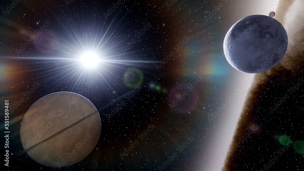 two beautiful planets in space, two planets in space, planets space ...