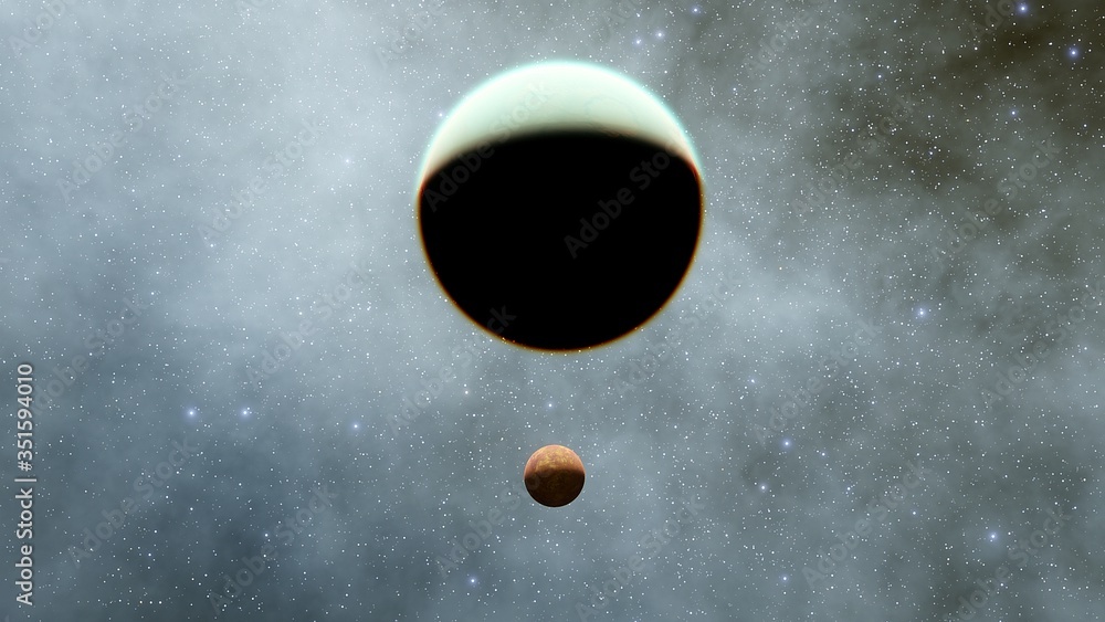 two beautiful planets in space, two planets in space, planets space ...