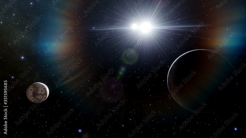 two beautiful planets in space, two planets in space, planets space ...