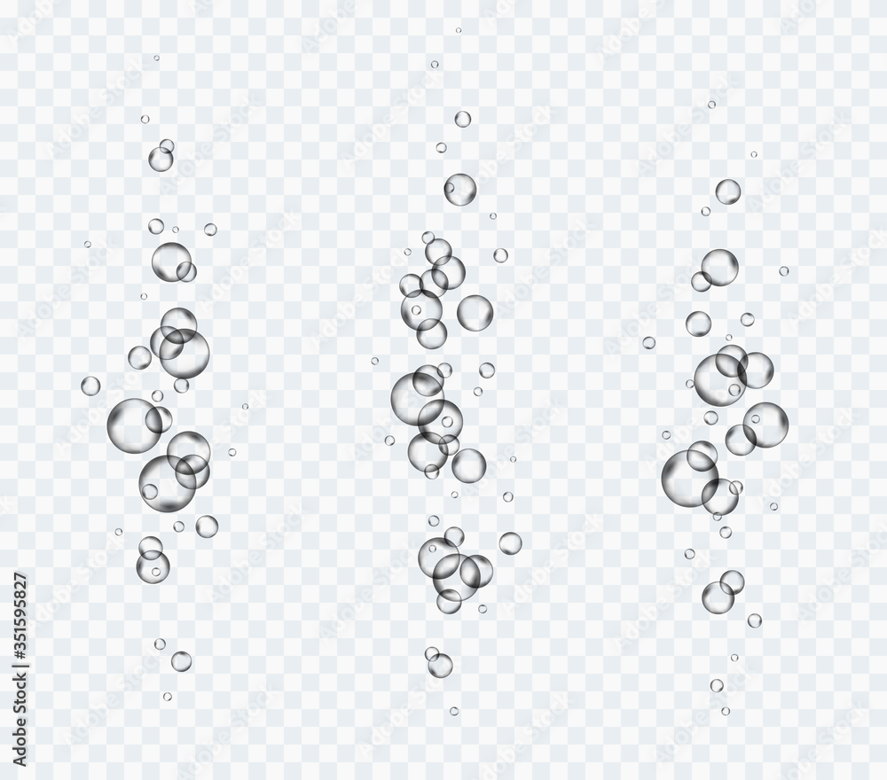 Bubbles underwater texture set isolated on transparent background ...