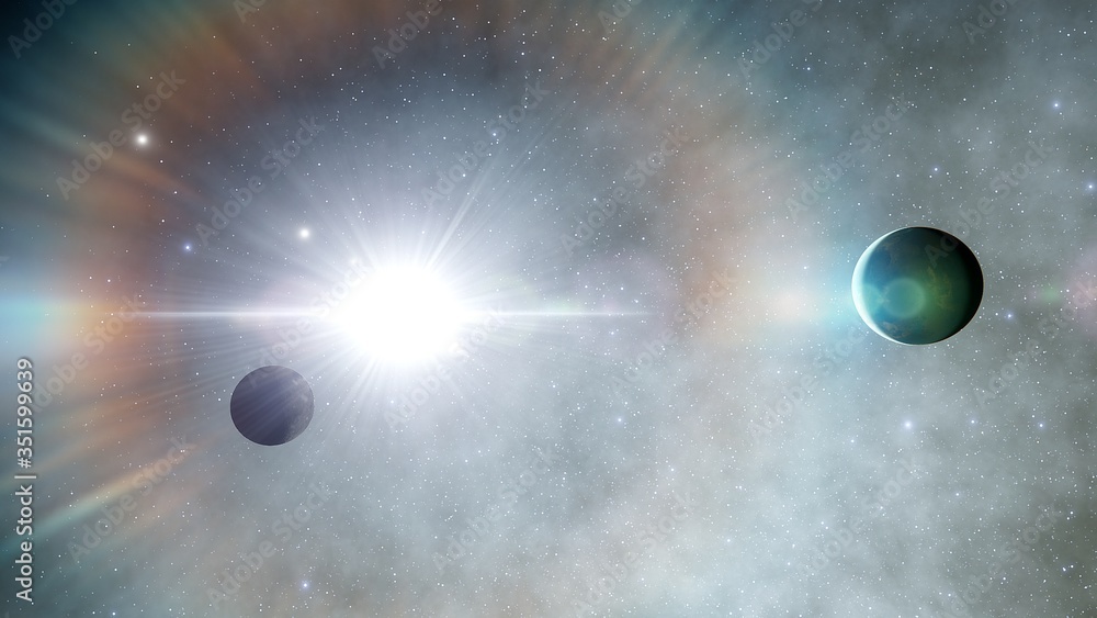 two beautiful planets in space, two planets in space, planets space ...