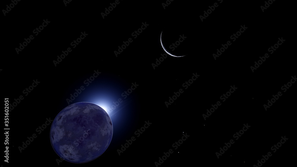 two beautiful planets in space, two planets in space, planets space ...