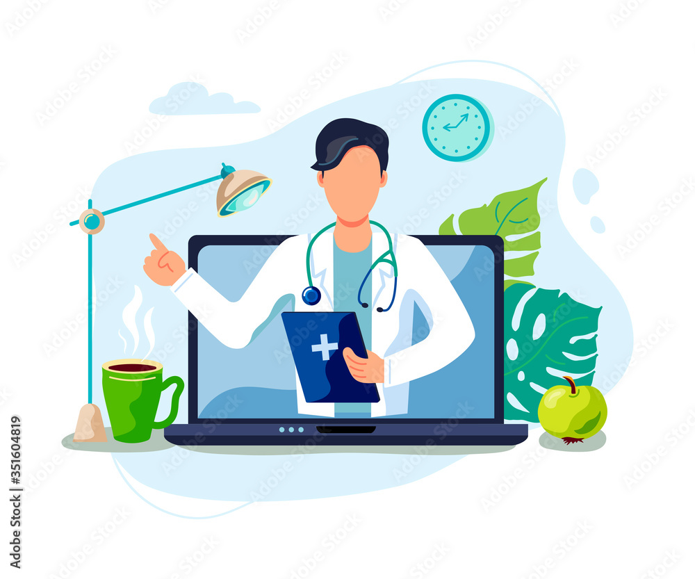 Tele medicine, online doctor and medical consultation concept. Doctor ...