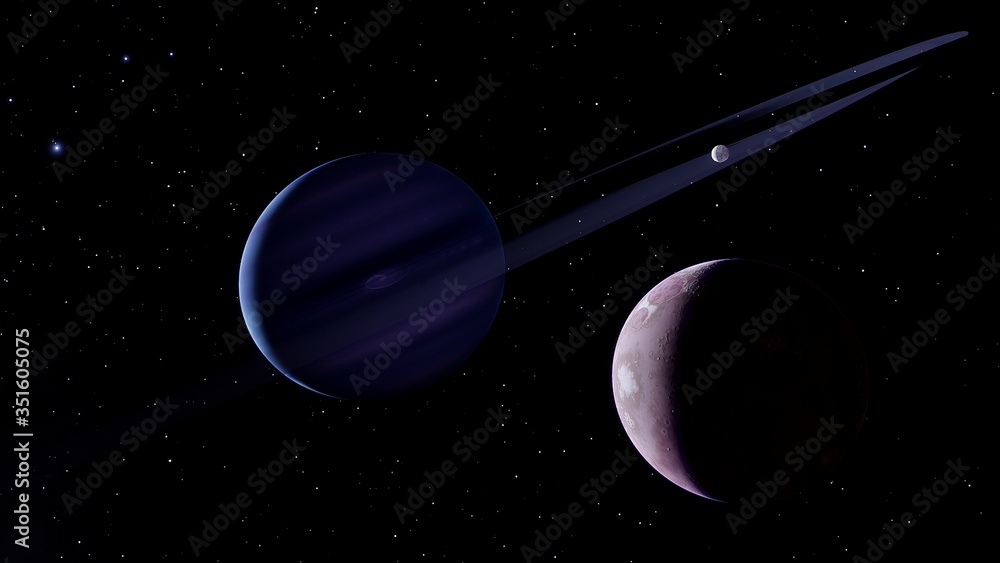 two beautiful planets in space, two planets in space, planets space ...