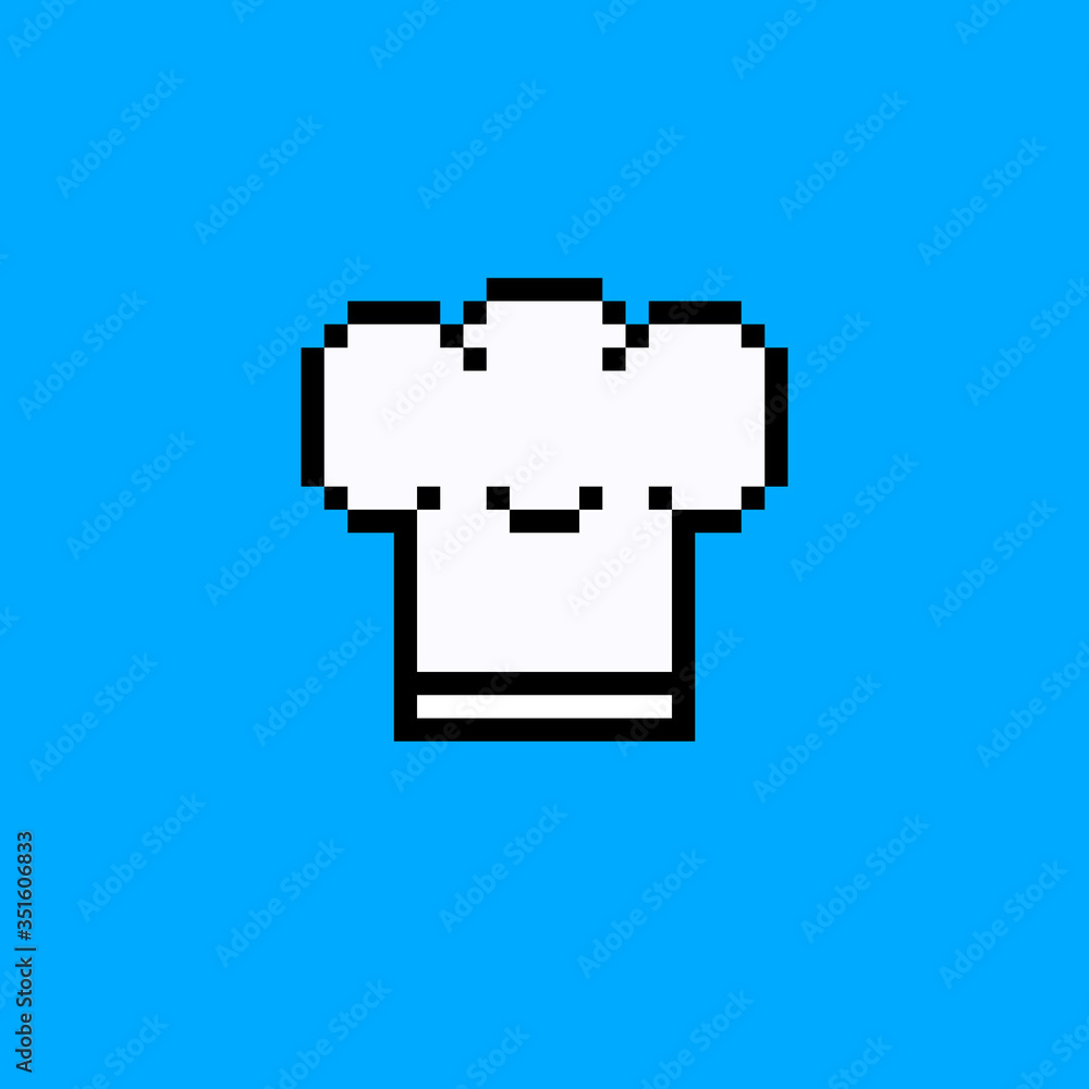 chef hat pixel art icon, pixel illustration Stock Illustration | Adobe ...