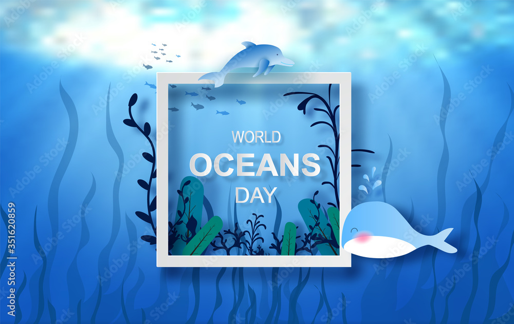 Drop of water concept of World Oceans Day. Celebration dedicated to ...