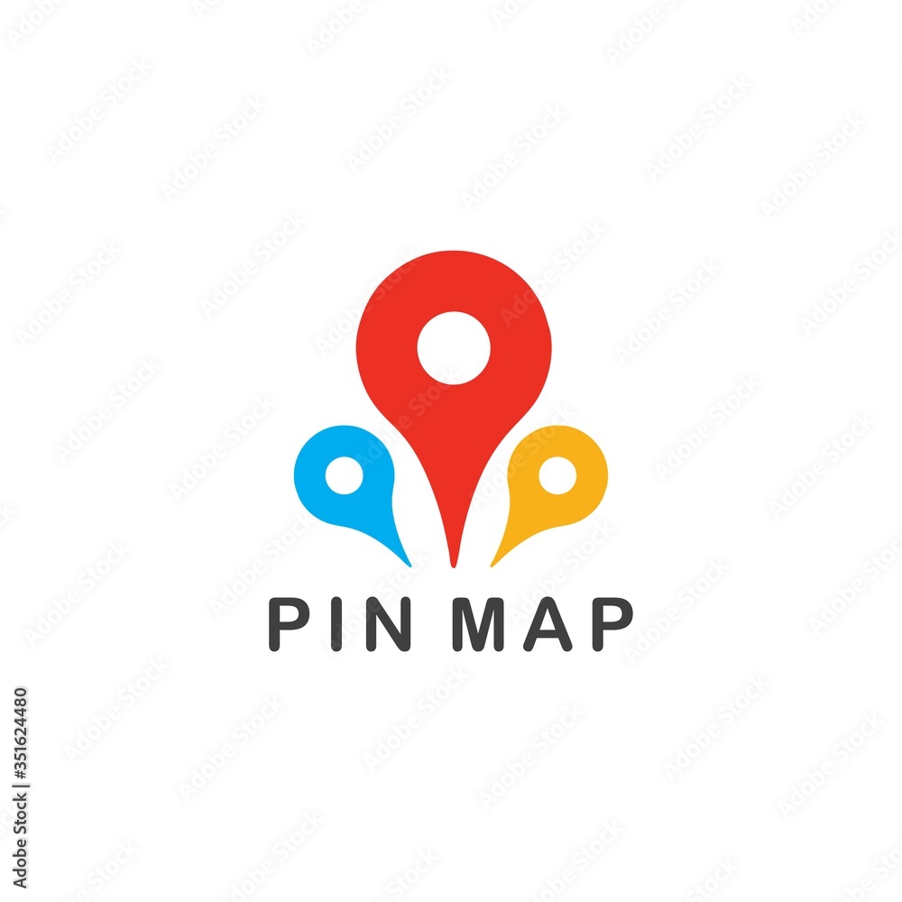 Pin Map Logo Vector and Location Stock Vector | Adobe Stock