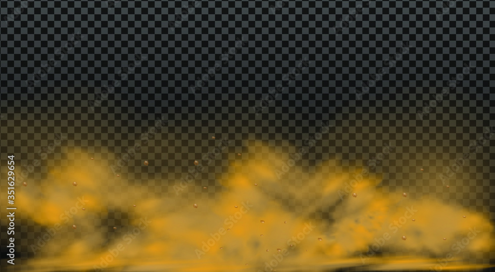 Dust cloud with particles with dirt,cigarette smoke, smog, soil and ...