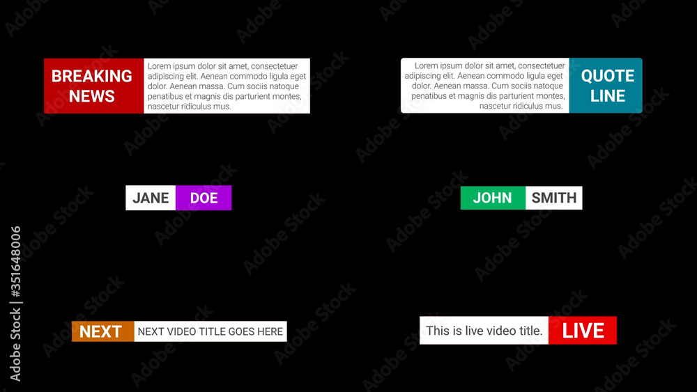 Big Bold Lower Third Stock Template | Adobe Stock