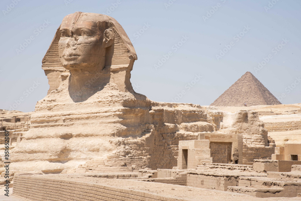 Giza Pyramids and Sphinx in Cairo Egypt ancient Egyptian civilization ...