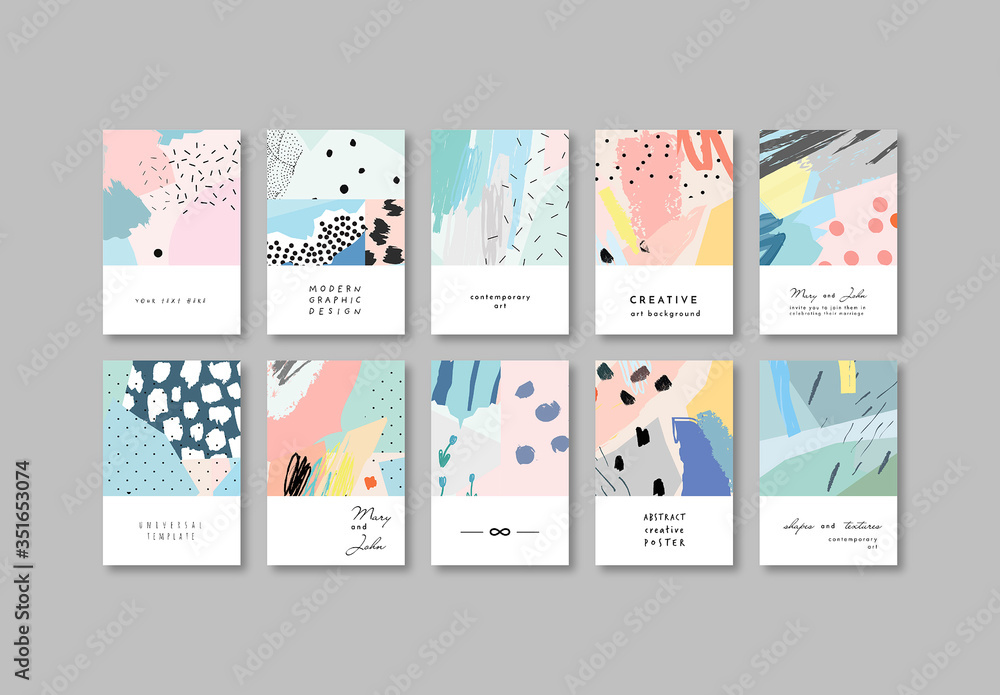Set of Abstract Posters Layouts Stock Template | Adobe Stock