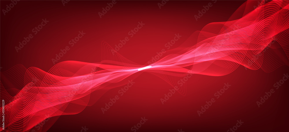Blood Red Digital Sound Wave Low and Hight richter scale Background ...