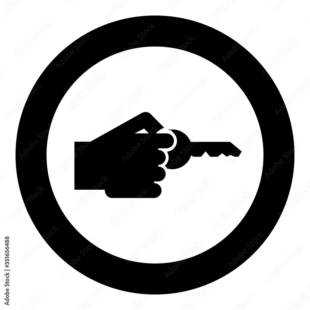 Hand holds key Concept opening Idea success Business access sign Unlock ...