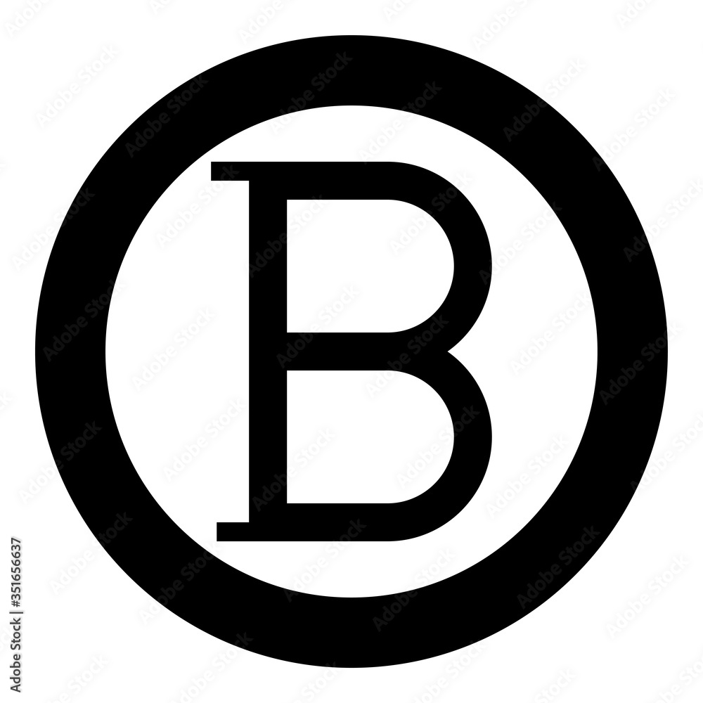 Beta greek symbol capital letter uppercase font icon in circle round ...