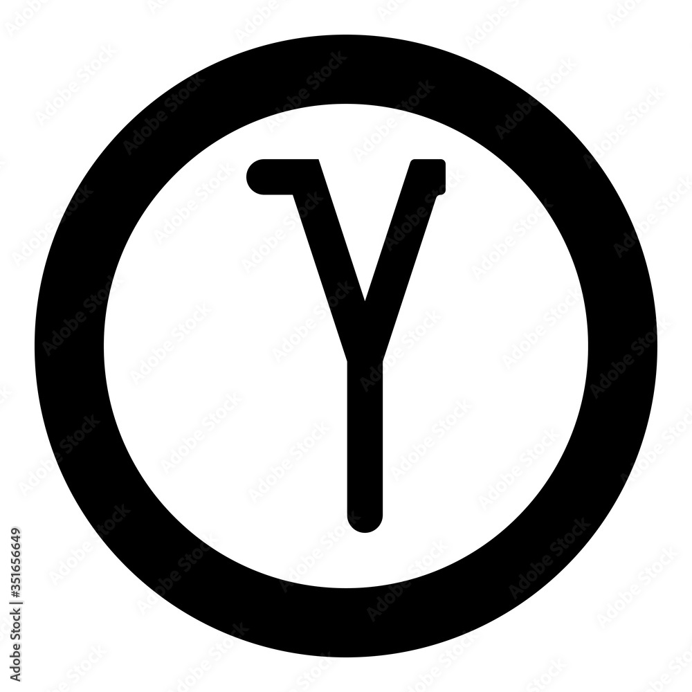 Gamma greek symbol small letter lowercase font icon in circle round ...