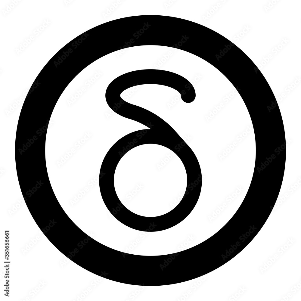 Delta greek symbol small letter lowercase font icon in circle round ...