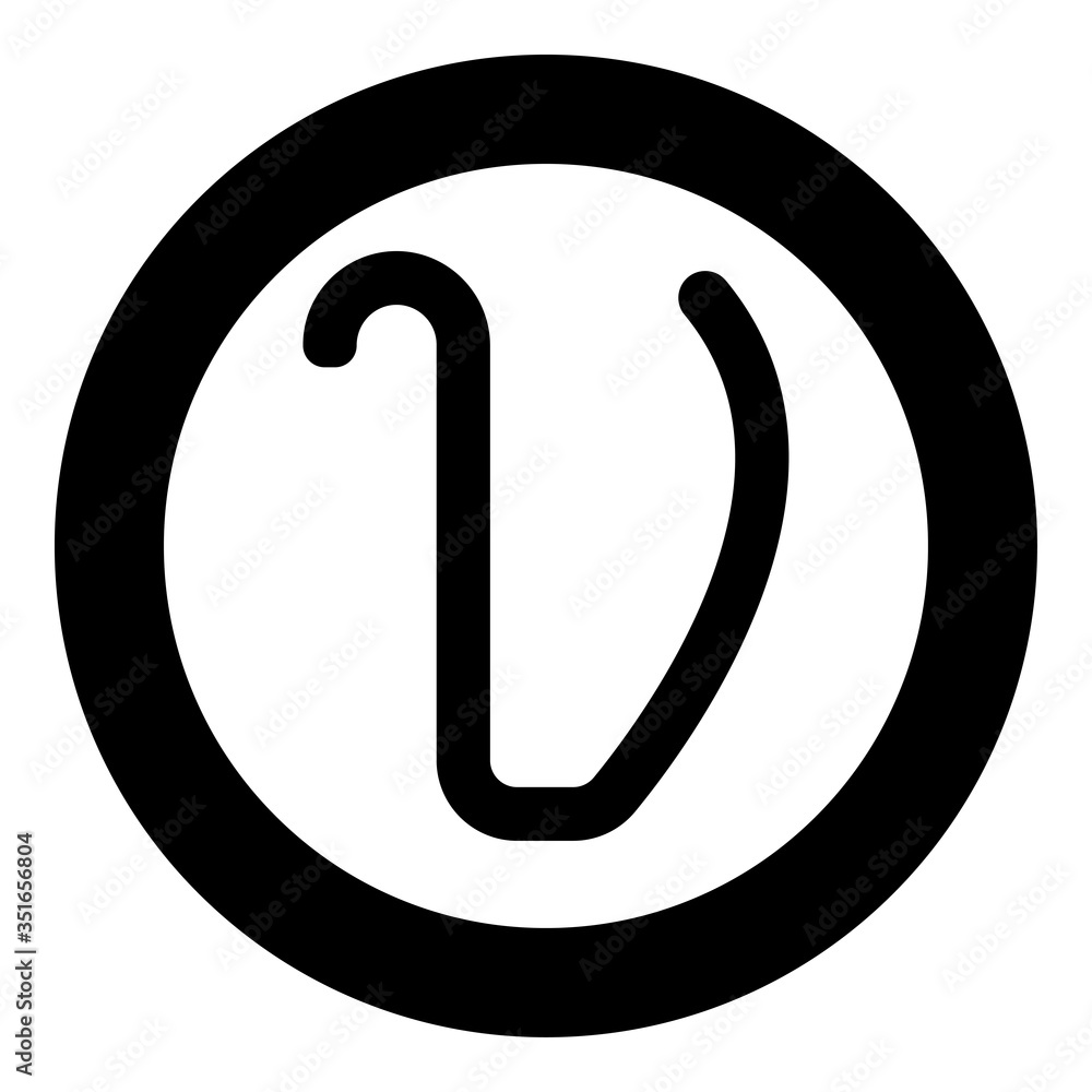 Upsilon greek symbol small letter lowercase font icon in circle round ...