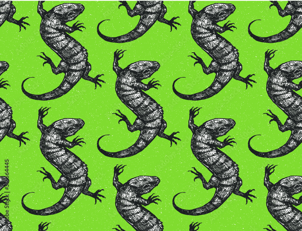 Seamless texture with Lizard. Repeating background with Reptile. A ...