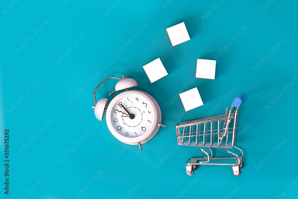 Fast delivery, time value of money concept : clock - silver shopping ...