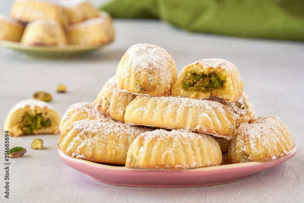 Traditional arabic eid sweets. Maamoul or mamoul cookies with ...