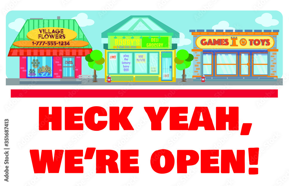heck yeah we're open print and display window sign. Stock Vector ...