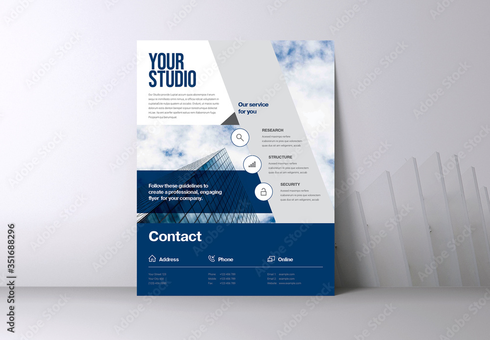 Blue Business Flyer Layout Stock Template | Adobe Stock
