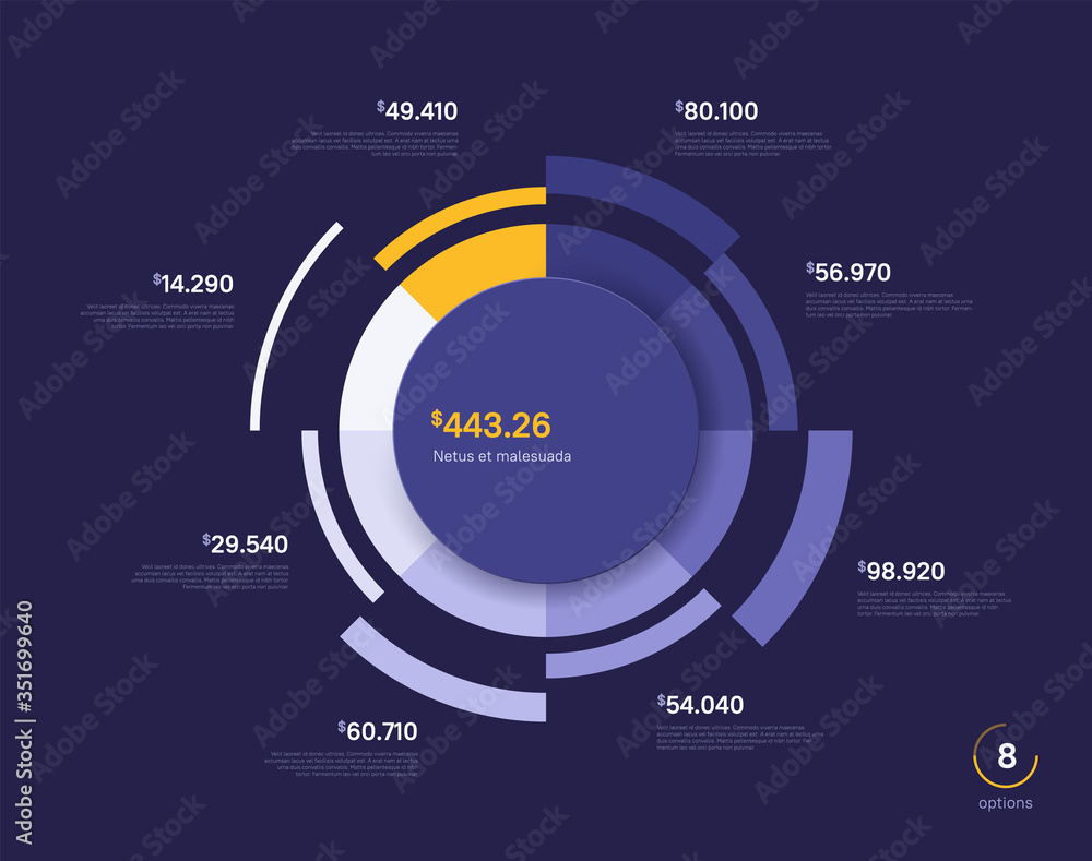 Vector circle chart design, modern template for creating infographics ... Vector circle chart design, modern template for creating infographics ...
