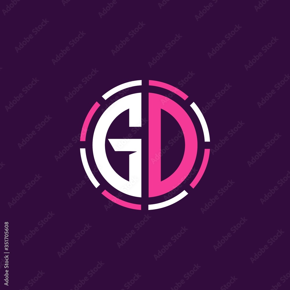 GD initials circle logo designs modern templates. Stock Vector | Adobe ...