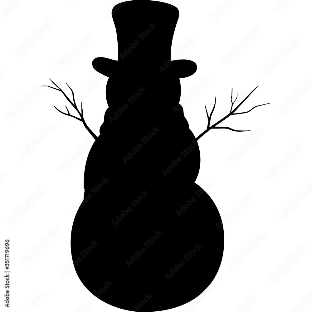 Snowman Silhouette Vector