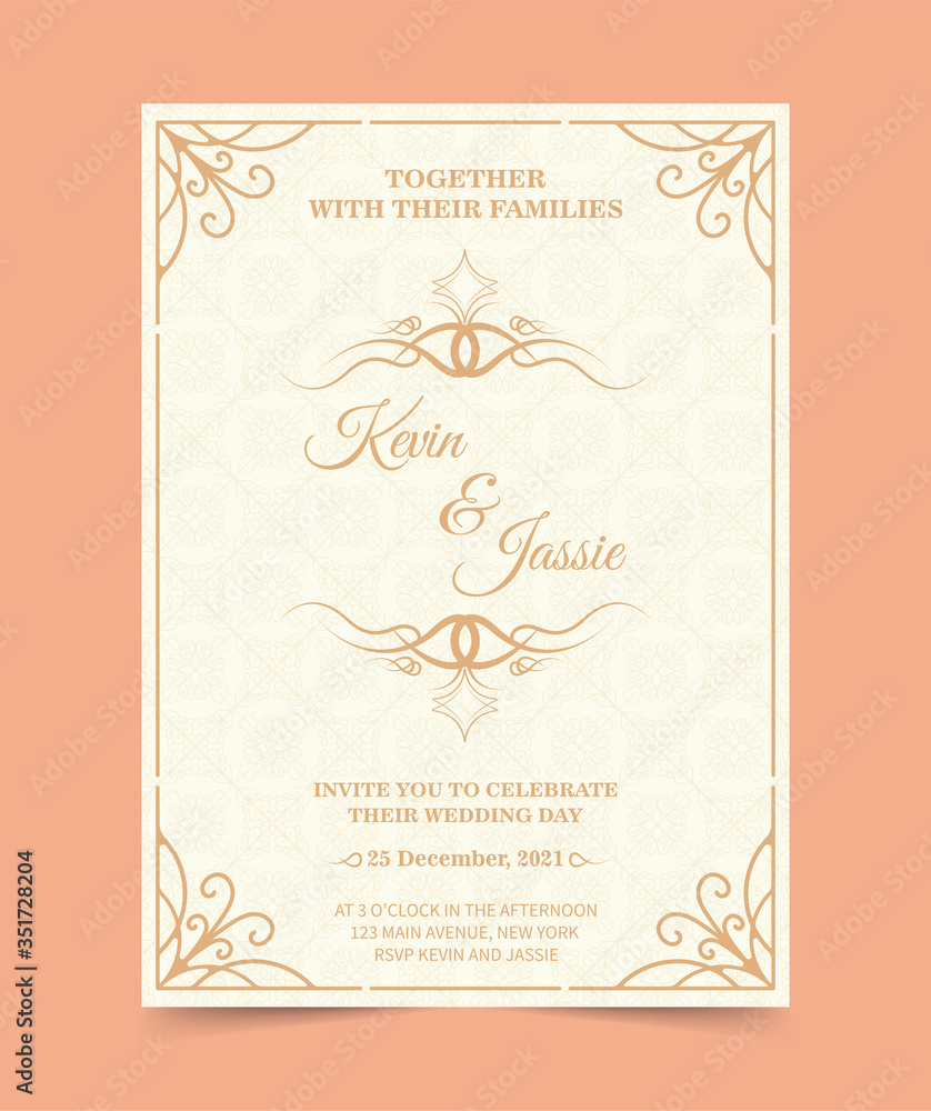 Vintage style vector design invitation card Stock Vector | Adobe Stock