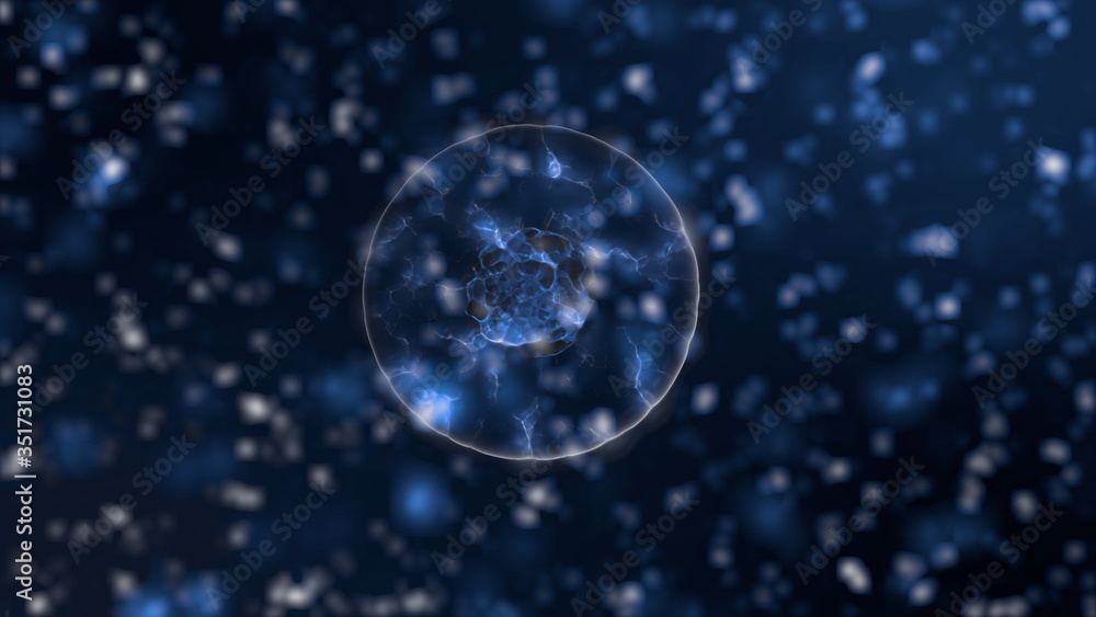 Virus And Bacteria Under Electron Microscope. Viral Epidemic Disease ...