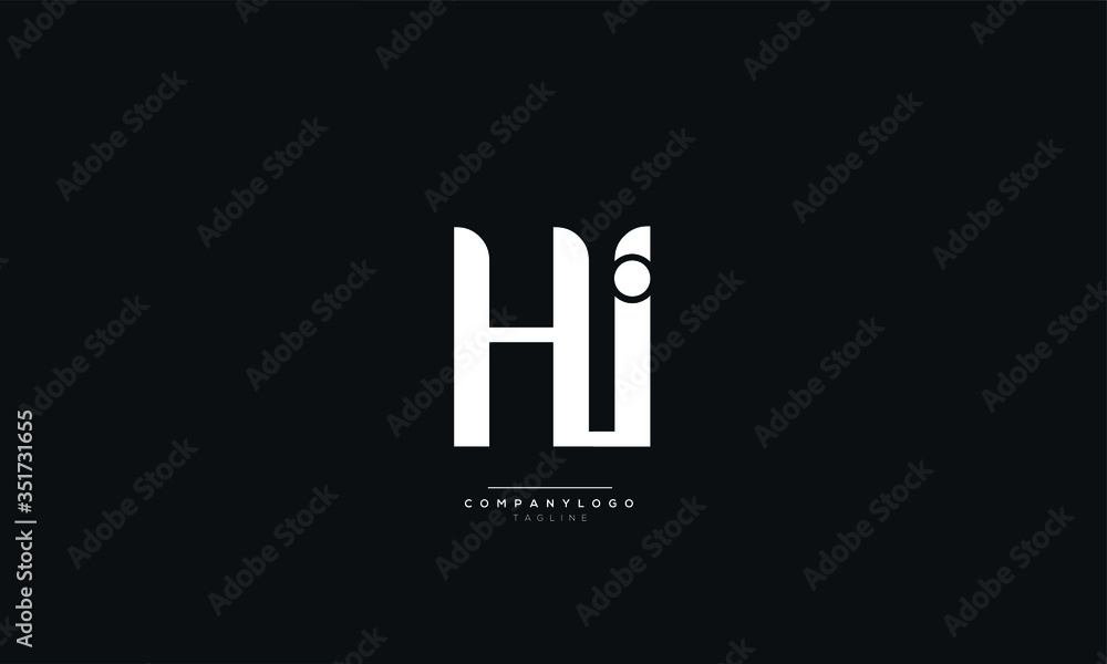 Letter HI Logo Alphabet Design Icon Vector Symbol Stock Vector | Adobe ...