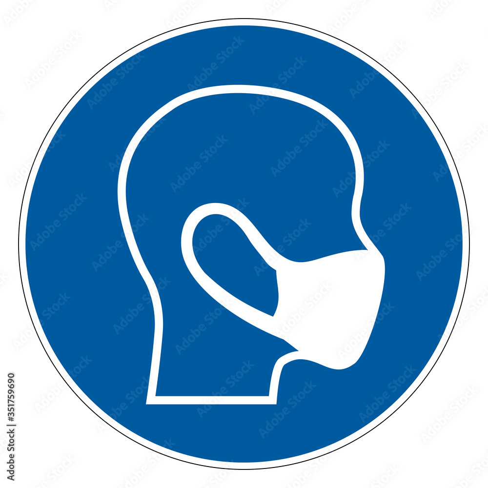Face mask protection virus required symbol sign Stock Vector | Adobe Stock