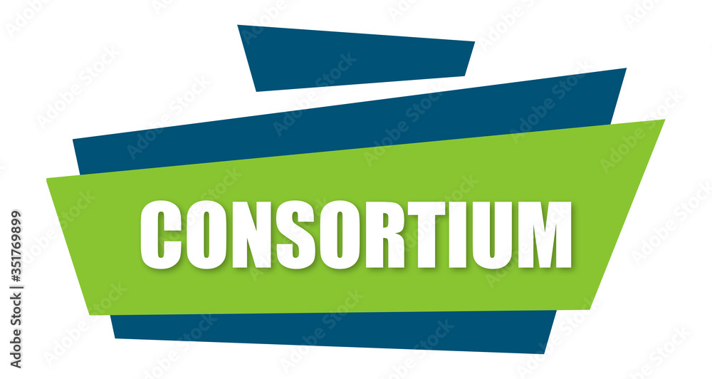 Consortium - clearly visible white text is written on beutiful green ...